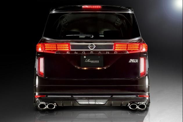 E52 エルグランド ROWEN PREMIUM Edition リヤハーフスポイラー（Premium01S 4本出しマフラー専用） / 品揃え多数のエアロパーツ専門通販ならエアツケ！